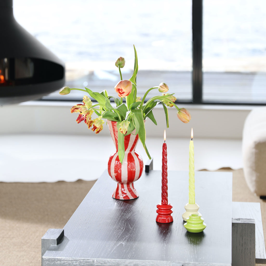 Bravo Candle Green, Dark Green, Yellow Set of 3