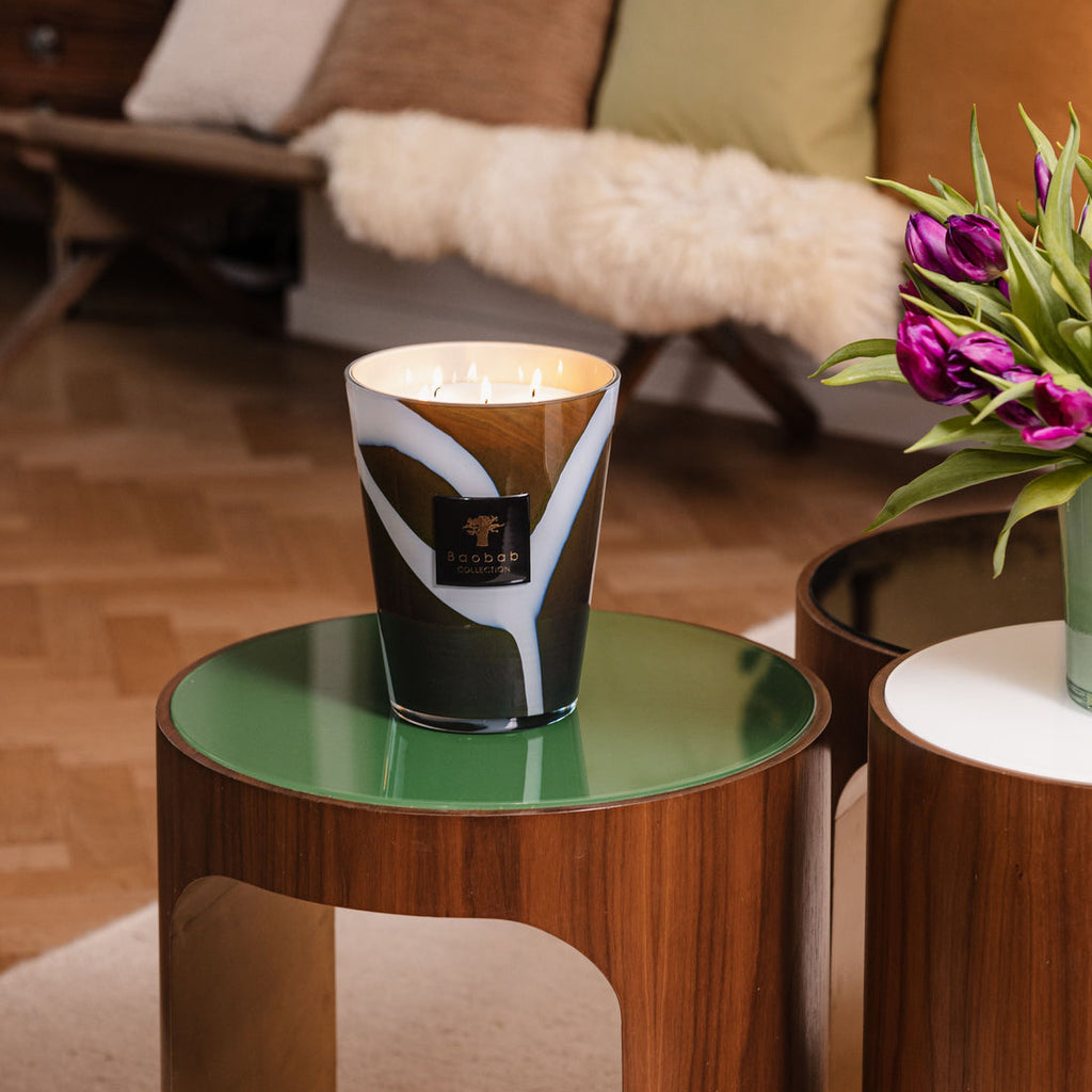 Stones Agate Candle Rhubarb, Acai Berry, Peony (H 16) cm