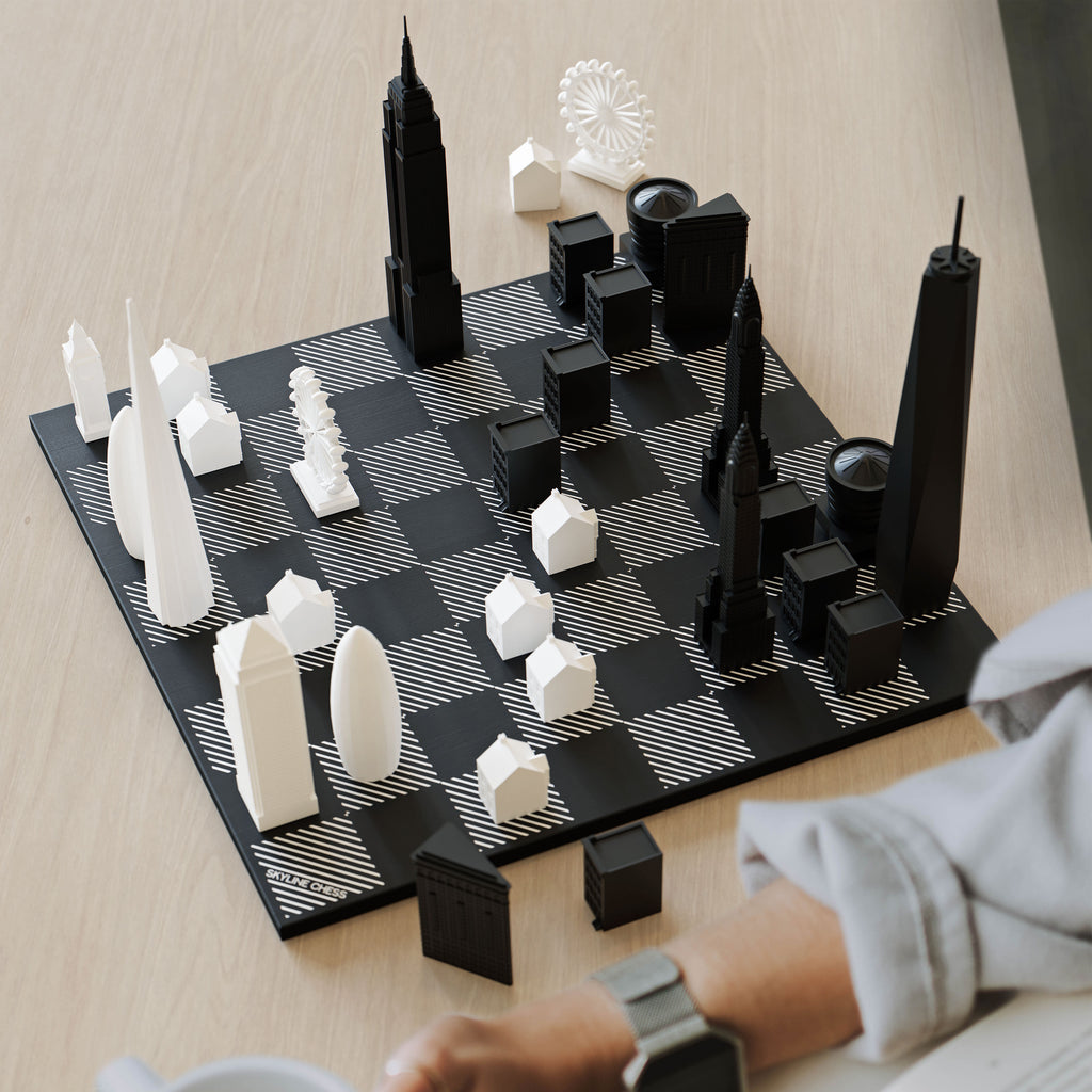 Chess Set Special Edition New York vs London with Black & White Wooden ...