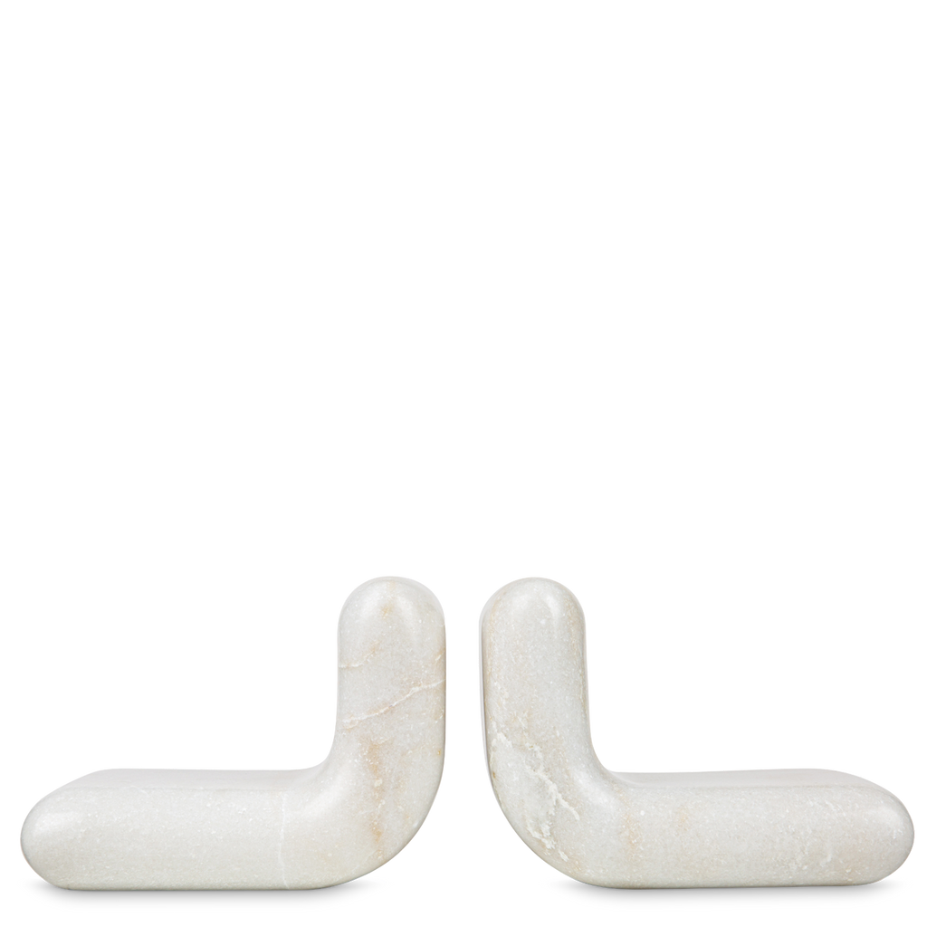 Stone Bookends White Set of 2